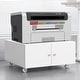 Office Copier Cabinet white 2 door steel copier stand mobile pedestal ...