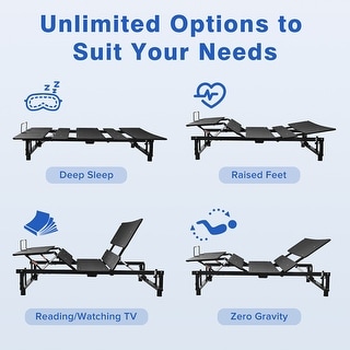 Queen Size Adjustable Bed Base Frame,Wireless Remote Control - Bed Bath ...
