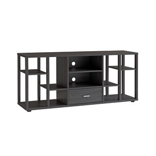 60 Inch TV Media Entertainment Console, 8 Shelves, Drawer, Distressed ...