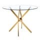 Round Glass Dining Table with Gold Star Base (36") - 29.5"H x 36"W x 36 ...