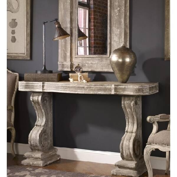 60" Alexiares Old World Italian Rectangular Console Table with Aged ...
