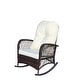 Outdoor Wicker Rocking Chair With Wide Seat, Thick, Soft Cushion ...