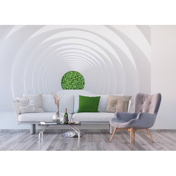 Circular Hallway White Green Wall Mural 142 in x 106 in - Bed Bath ...