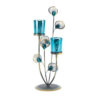 Accent Plus Peacock Plume Candleholder - Overstock - 34502101