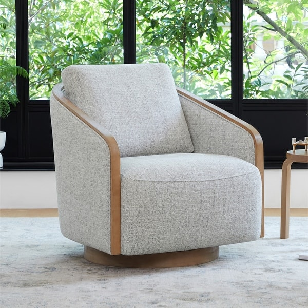 Skyler Modern Upholstered Living Room Swivel Bucket Accent Chair - Bed ...