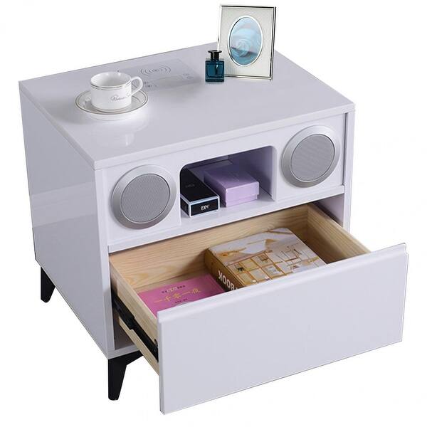 Smart Bedside Table Bedroom With Lamp Wireless Charging Bedside Table ...