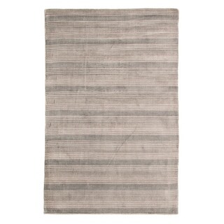 ECARPETGALLERY Hand Loomed Pearl Light Grey Wool Rug - 5'1 x 8'0 - Bed ...