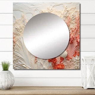 Designart "Pink And White Coastal Coral Collage V" Coastal Coral Wall ...