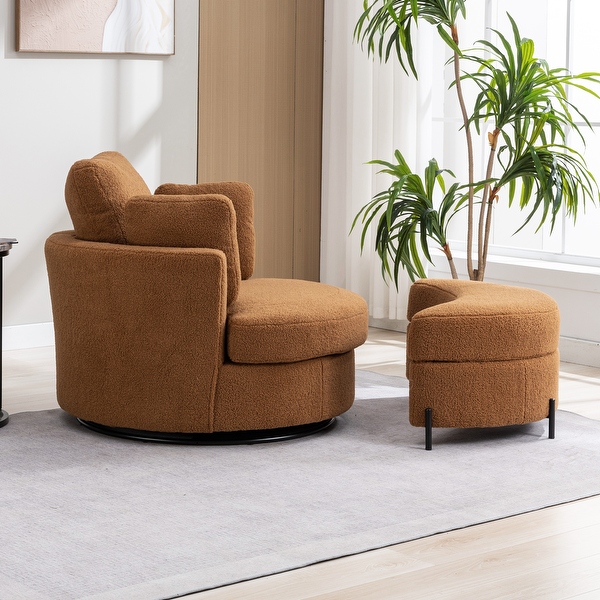 Round swivel chair with ottoman store
