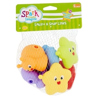 Spark 6-Piece Bath Toys, Squirt and Snap Links, for Infants 6-12 Months ...