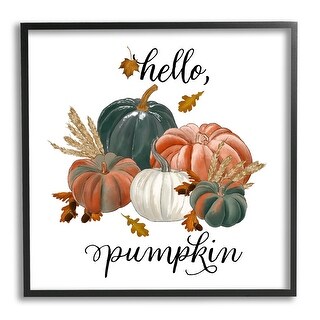 Stupell Hello Pumpkin Fall Harvest Framed Giclee Art, Design by The ...