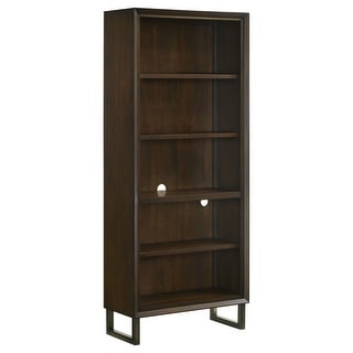 Marshall 76-inch 5-shelf Bookcase Dark Walnut - 31.25" x 14.00" x 76.25 ...