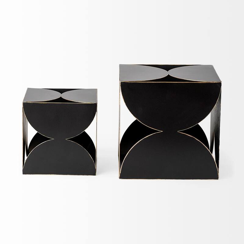 Darren (Large) 8L x 8W Black Metal Decorative Cube - Overstock - 34250776