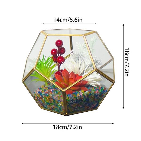 Geometric Fleshy Glass Flower House Crafts Greenhouse DIY Flower ...