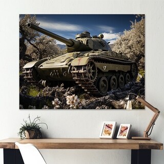 Designart "Military Tank Camouflaged Vanguard " Military Wall Art - Bed ...