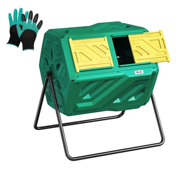 Werph 43 Gallon Dual Chamber Compost Tumbler Bin - Bed Bath & Beyond ...