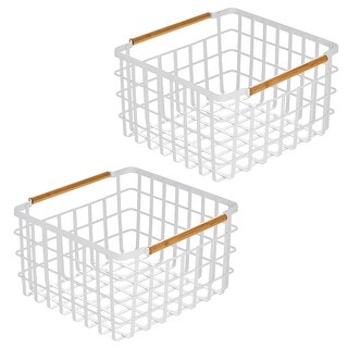 mDesign Metal Steel Wire Square Closet Storage Basket - 14 X 14 - Bed ...