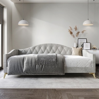 CraftPorch Elegant Crystal Button-Tufted Twin Size Upholstered Daybed ...