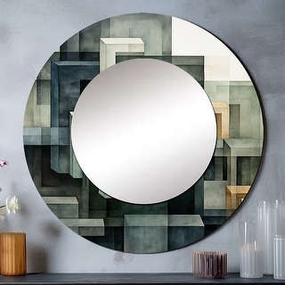 Designart "Indigo Illusion Abstract Shapes I" Abstract Shapes Wall ...