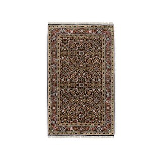 Hand Knotted Black Fine Oriental with Wool Oriental Rug (3' x 5') - 3 ...