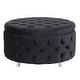 29.5" Wide Velvet Tufted Round Ottoman With Storage - Bed Bath & Beyond ...