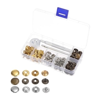 2 Boxes 30 Sets/Box Snap Fasteners Kit with 3 Setter Tools & Storage ...