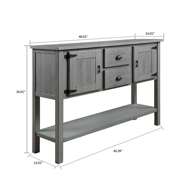 Vintage Industrial Style Wooden Console Table with Metal Handles and ...