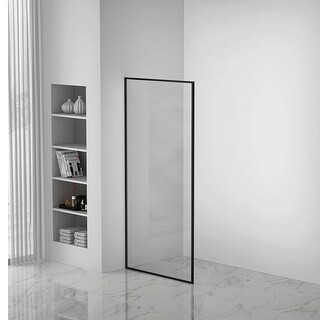 Fine Fixtures Single Fixed Glass Shower Panel - Clear Tempered Fixed ...