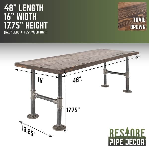 PIPE DECOR Live Edge Wood Bench with Authentic Industrial Pipe Legs ...