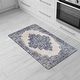 World Rug Gallery Distressed Medallion Cushioned Anti-Fatigue Mat - Bed ...