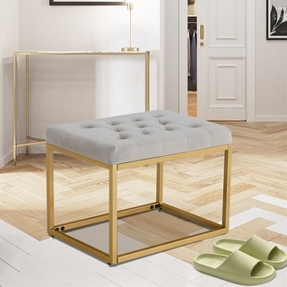 Velvet Shoe Changing Stool Footstool Square Vanity Chair Makup Stool ...