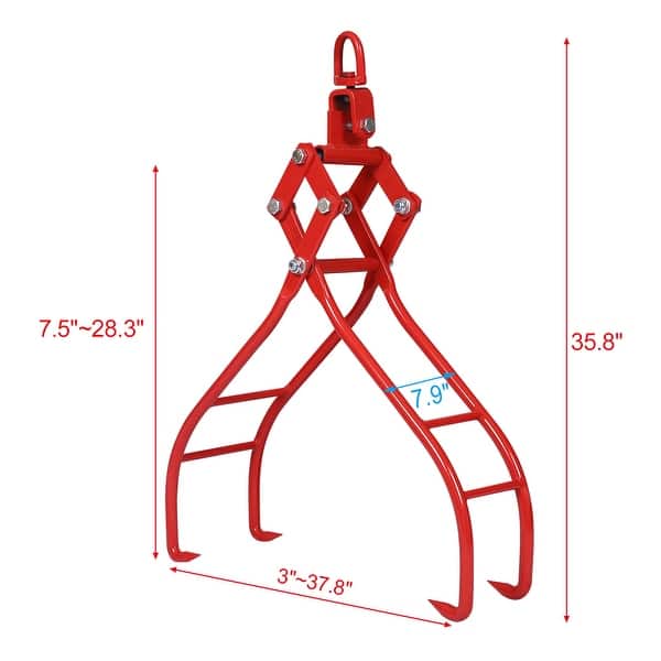 28" 4 Claw Timber Log Lifting Logging Tongs Grabber Tong - Bed Bath ...