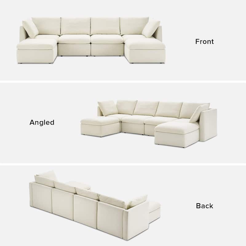 mopio Oversized Modular Sectional Sofa with Fully Removable Covers and ...