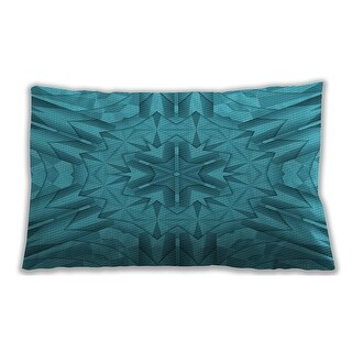 Ahgly Company Patterned Indoor-Outdoor Dark Cyan Green Lumbar Throw ...