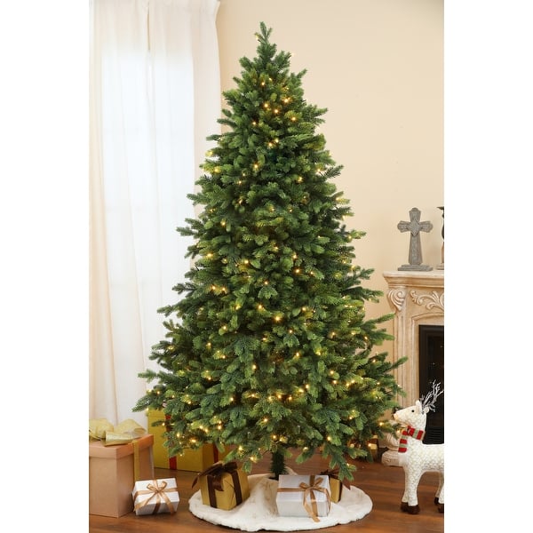 7Ft Pre-Lit LED Artificial Full Fir Green Christmas Tree - 84" H x 47 ...