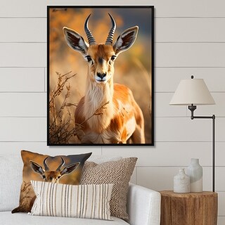 Designart "Animal Antelope Photo I" Animals Antelope Framed Wall Art ...