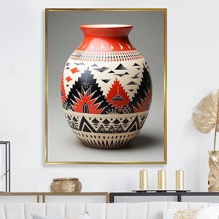 Designart "Native Pueblo Pottery" Native American Art Framed Wall Art ...