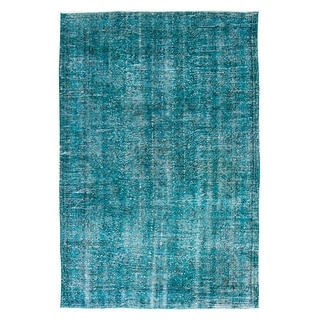 ECARPETGALLERY Hand-knotted Color Transition Turquoise Wool Rug - 5'8 x ...