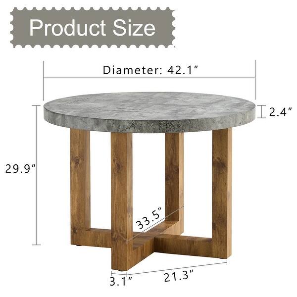Practical Circular MDF Dining Table with Wooden Legs - Bed Bath ...