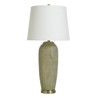 Danbury Gold Table Lamp - Textured Beige and Brushed Brass - White ...