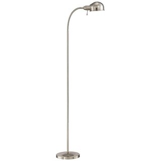Modern Gooseneck Floor Lamp 61" Tall Satin Nickel Adjustable - 9" x 61 ...