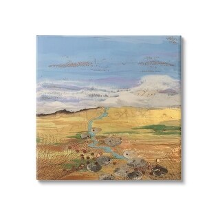 Stupell Vast Grassland Stream Collage Puffy Cloud Sky Canvas Wall Art ...