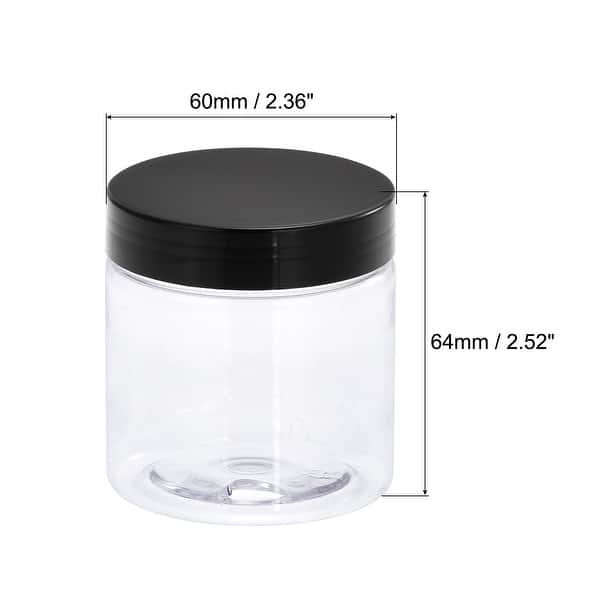 Round Plastic Jars with Black Screw Top Lid, 8Pcs - Bed Bath & Beyond ...