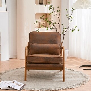 Upholstered Single Lounge Chair, Classic Mid-Century Modern Armchair ...