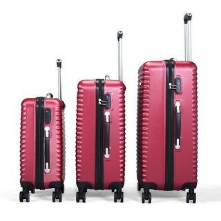 3-Piece Expandable Suitcase with Code Lock, Spinner Carry-On Luggage ...