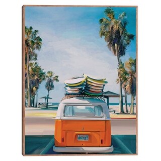 Retro Beach Day II By Studio Arts Canvas Art Print - Bed Bath & Beyond ...