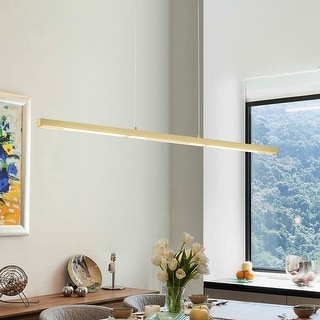 Minimalist Modern Linear Pendant Light Dimmable Integrated LED ...