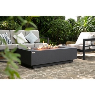 Madison 60" Rectangular Travertine Fire Pit Table by AMS Fireplace ...