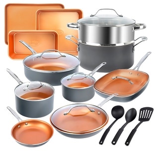 Pots and Pans Set 20 Piece Cookware Set with Nonstick Ceramic Copper ...