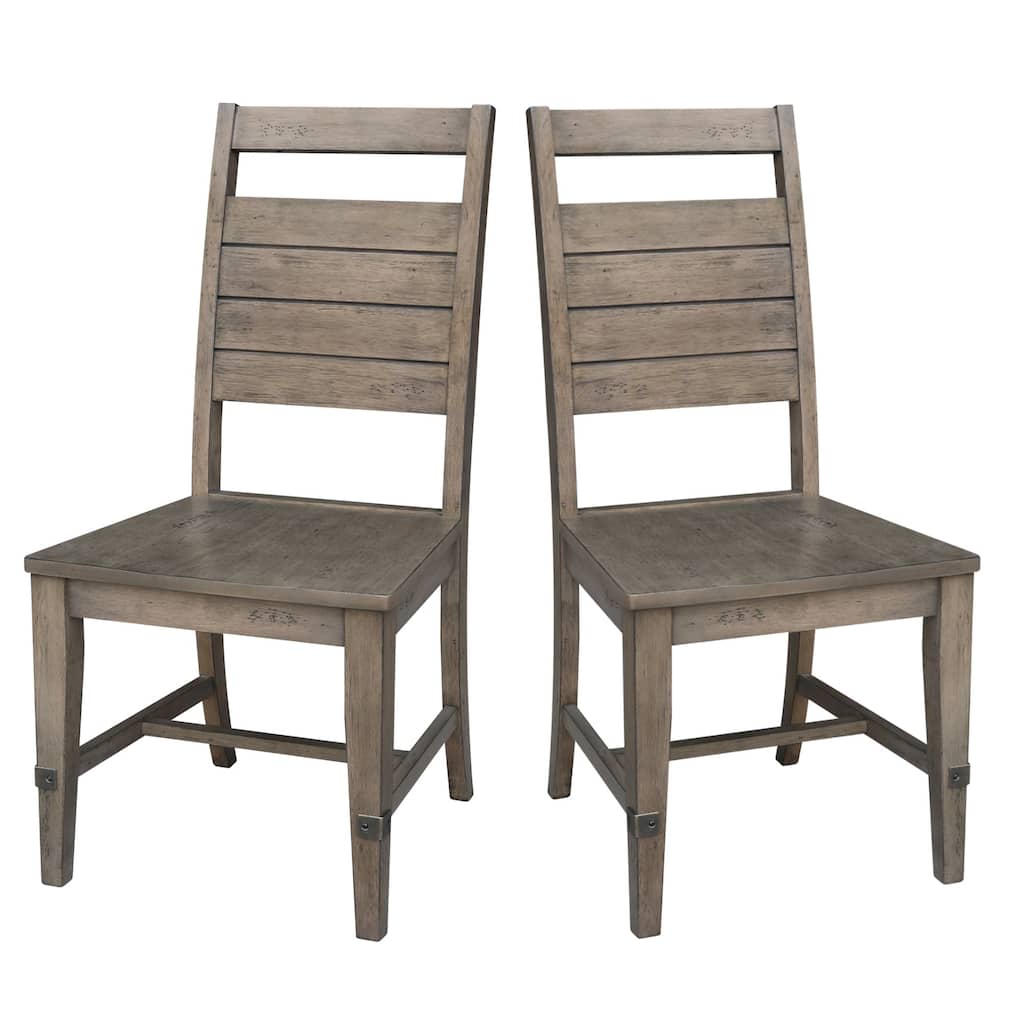 Solid Wood Farmhouse Chic Dining Chairs - Set of 2 - Overstock - 27801784